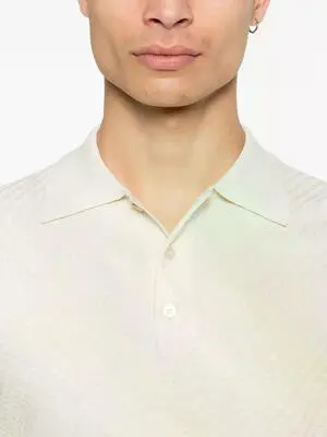 Canali Textured Polo Shirt - Neutrals