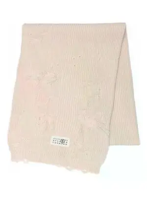 MAISON MARGIELA Distressed Logo-patch Scarf - Pink