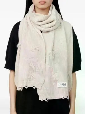 MAISON MARGIELA Distressed Logo-patch Scarf