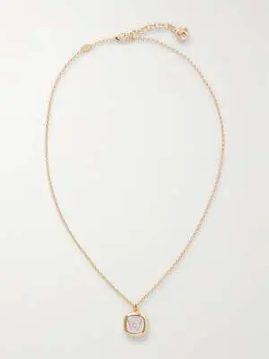 Gucci Crest And Silver-tone Pendant Necklace - Gold