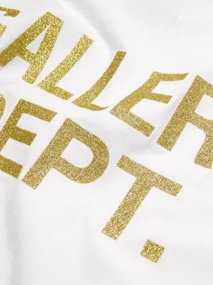 GALLERY DEPT. Dusty Glittered Logo-print Cotton-jersey T-shirt - White