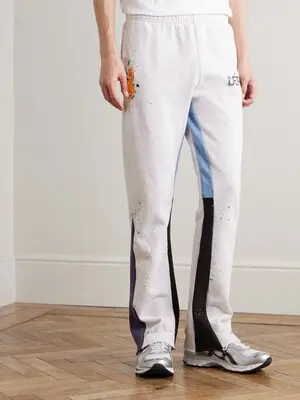 GALLERY DEPT. Logo-print Paint-splattered Cotton-jersey Sweatpants