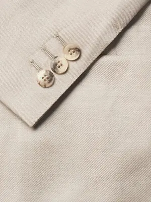 Canali Wool And Linen-blend Blazer - Neutrals