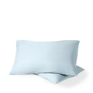 BARE HOME 100% Organic Cotton Percale Cooling Pillowcase Set - Winter Blue