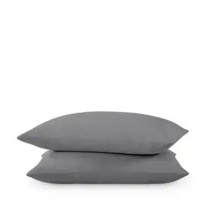 BARE HOME 400 Thread Count Organic Cotton Sateen Pillowcase Set Grey
