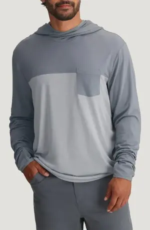 FREE FLY Hybrid Performance Hoodie - Slate/aspen Grey