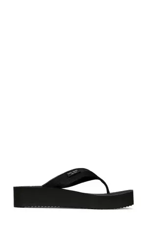 Kate Spade New York Sam Icon Platform Wedge Flip Flop - Black