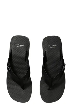 Kate Spade New York Sam Icon Platform Wedge Flip Flop - Black