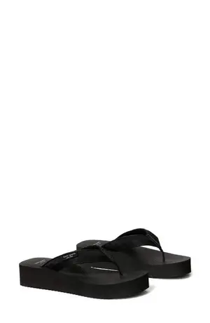 Kate Spade New York Sam Icon Platform Wedge Flip Flop - Black