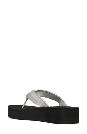 Kate Spade New York Sam Icon Platform Wedge Flip Flop - Silver