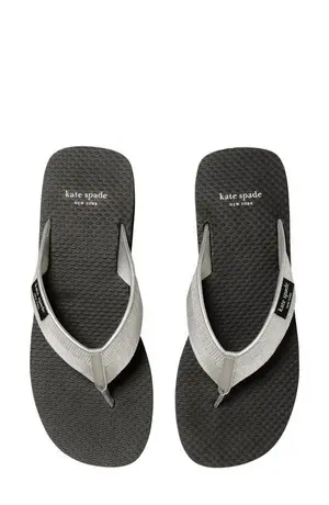 Kate Spade New York Sam Icon Platform Wedge Flip Flop - Silver