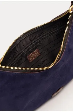 FRANCES VALENTINE Starr Suede Hobo Bag - Navy