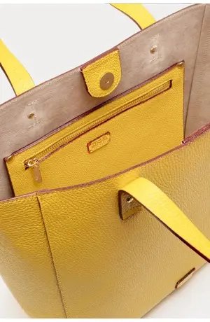 FRANCES VALENTINE Large Leather Tote - Canary
