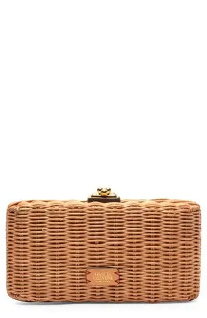 FRANCES VALENTINE Pepper Wicker Clutch - Toast