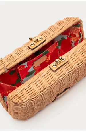 FRANCES VALENTINE Pepper Wicker Clutch - Toast