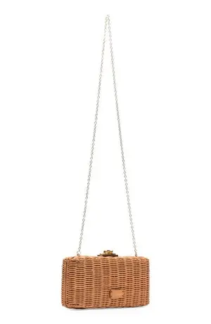 FRANCES VALENTINE Pepper Wicker Clutch - Toast
