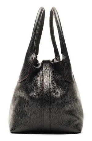 FRANCES VALENTINE Mini Sweet Pea Leather Top Handle Bag - Black