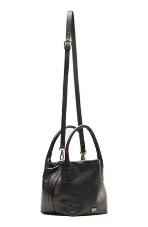 FRANCES VALENTINE Mini Sweet Pea Leather Top Handle Bag - Black