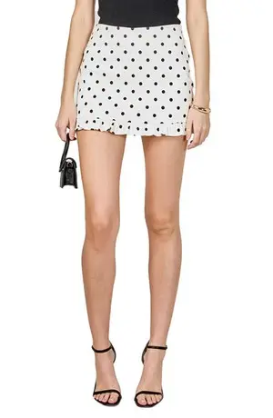 Endless Rose Polka Dot Ruffle Miniskirt - White/black