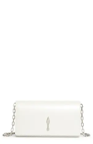 CHRISTIAN LOUBOUTIN Bettina Leather Clutch - White/silver