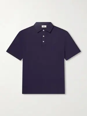 Altea Greg Cotton-blend Piqué Polo Shirt - Blue