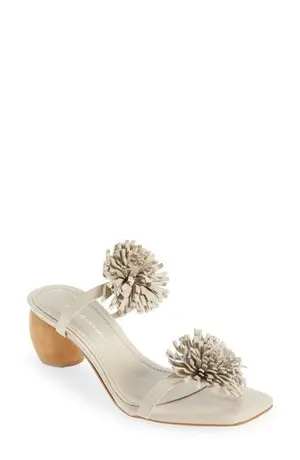KOKO + PALENKI Aliza Leather Slide Sandal - Beige Leather