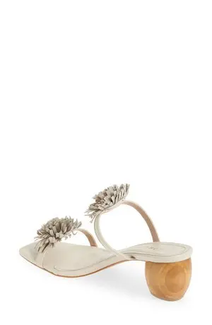 KOKO + PALENKI Aliza Leather Slide Sandal - Beige Leather