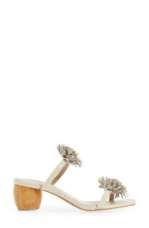 KOKO + PALENKI Aliza Leather Slide Sandal - Beige Leather