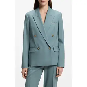 BOSS Jaleto Double-breasted Wool Blazer - Reef