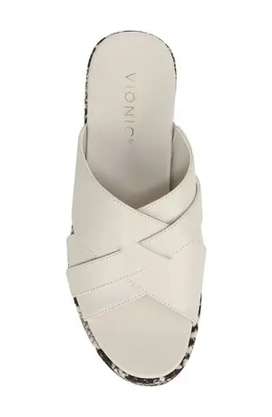 Vionic Dawn Platform Sandal - Cream Snake