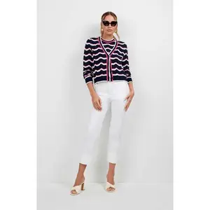 Trina Turk Alessia Wavy Striped Cardigan - Ink Multi