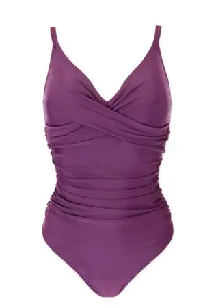 SPLASH ABOUT Ladies Tummy Control Bathing Suit - Plum