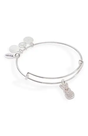 ALEX AND ANI Peeps Pave Crystal Bunny Charm Bangle - Silver