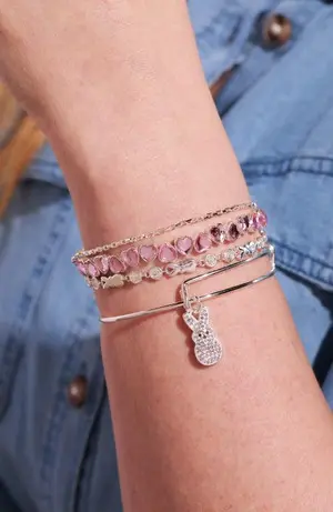 ALEX AND ANI Peeps Pave Crystal Bunny Charm Bangle