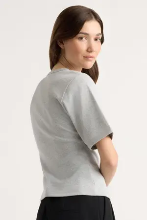 Modern Citizen Reanne Ribbed Sculpted Crew-neck Tee