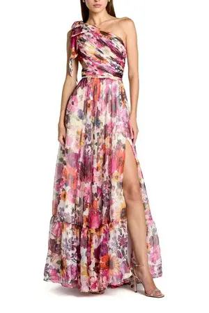 Floral Chiffon Maxi Evening Dresses