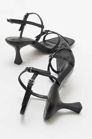 PROLOGUE SHOES Nebel Strappy Stiletto Sandal - Black
