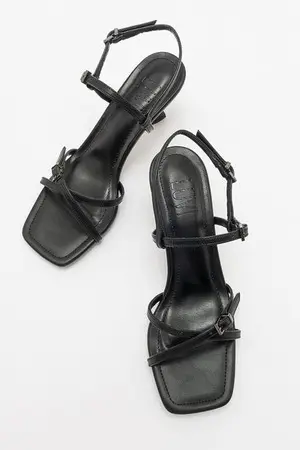 PROLOGUE SHOES Nebel Strappy Stiletto Sandal - Black