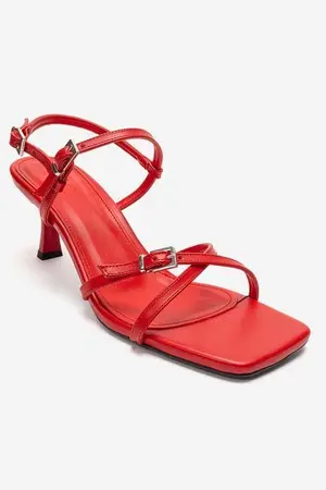 PROLOGUE SHOES Nebel Strappy Stiletto Sandal - Red
