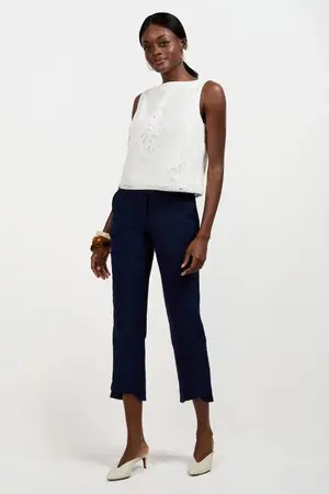 Trina Turk Alessandra Cropped Cotton Eyelet Top