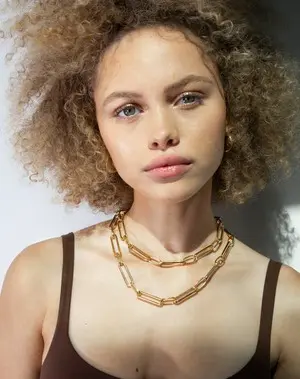 OUTOFOFFICE Paperclip Chain Necklace And Bracelet Set