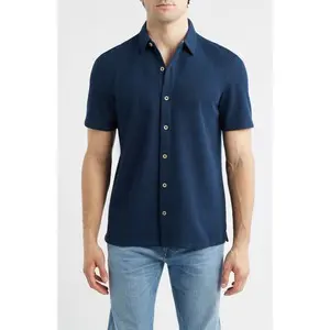 Johnston & Murphy Linden Textured Short Sleeve Button-up Shirt