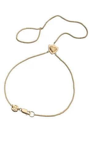Jennifer Zeuner Jewelry Chara Heart Charm Hand Chain Bracelet - Yellow Gold