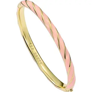 Ted Baker London Trinity Twist Enamel Hinge Bracelet - Metallic Gold/light Pink
