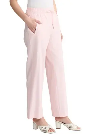 Jones New York Drawstring Waist Linen-blend Pants - Petal Pink