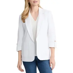 Jones New York Linen Blend Blazer - Natural White
