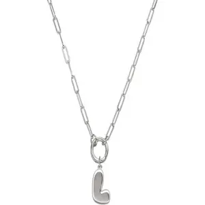 OAK & LUNA Sterling Silver Initial Pendant Necklace - Letter  L