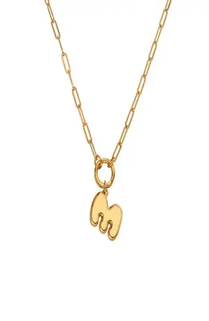 OAK & LUNA Bubble Up Initial Vermeil Necklace Letter M