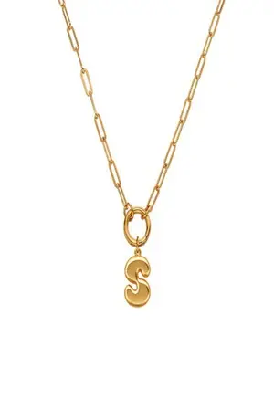 OAK & LUNA Bubble Up Initial Vermeil Necklace Letter S