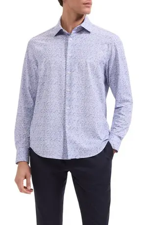 Bugatchi James Ooohcotton® Abstract Print Twill Button-up Shirt